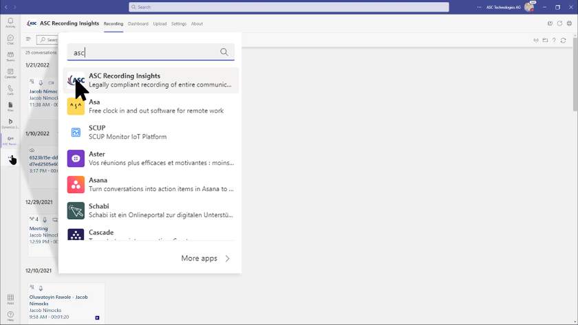 Compliance Recording for Microsoft Teams